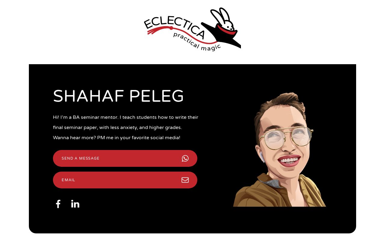 Shahaf Peleg - BA seminar mentor